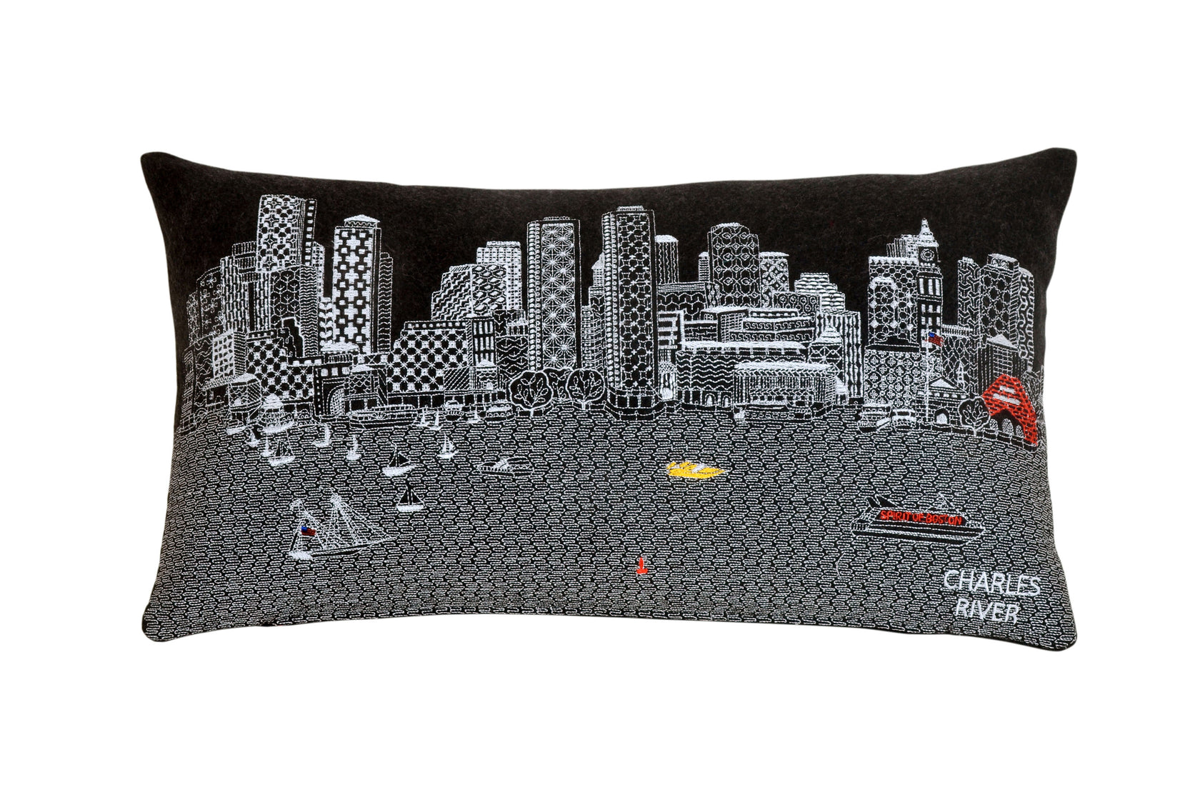 Boston Skyline Embroidered Pillow – Beyond Cushions